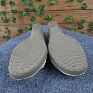CROCS | Shoes | Crocs Sassari Womens 9 White Khaki Wedge Slide Sandals ...
